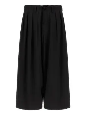 Yohji Yamamoto Standard Balloon Trousers In Wool - Black