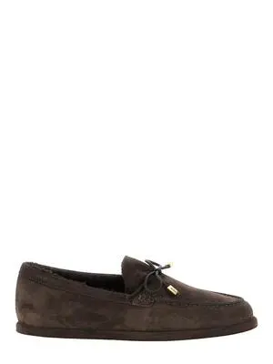 TOD'S Suede Shearling Lined Loafers - Brown