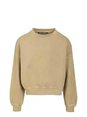 Palm Angels Curved Logo Sweatshirt - Green