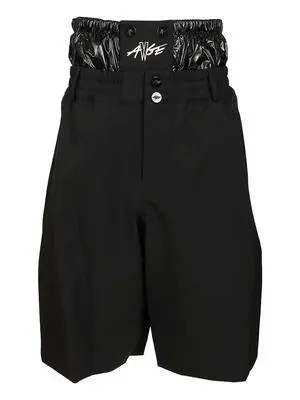 Moncler Shorts With X A$ap Rocky Logo Print - Black