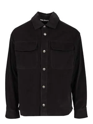 Palm Angels Palm Angels Men Corduroy Shirt Jacket Gray