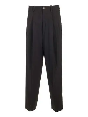 Off-White Virgin Wool Trousers - Black