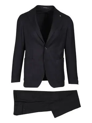 Tagliatore Wool And Silk Suit - Blue