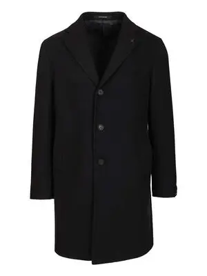Tagliatore Bruce Single-breasted Wool Blend Coat - Blue
