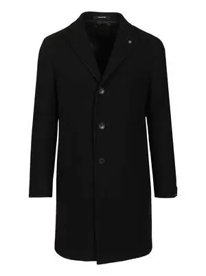 Tagliatore Bruce Single-breasted Wool Blend Coat - Black