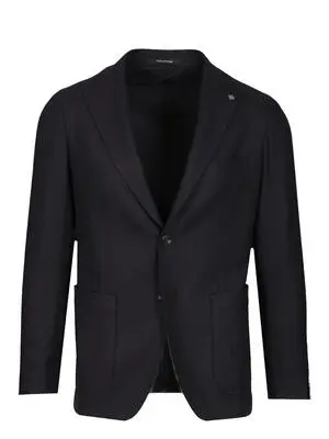 Tagliatore Single-breasted Wool And Cashmere Jacket With Peak Lapels - Blue