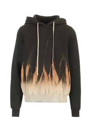 Rick Owens Cotton Hoodie Sun Flame - Black