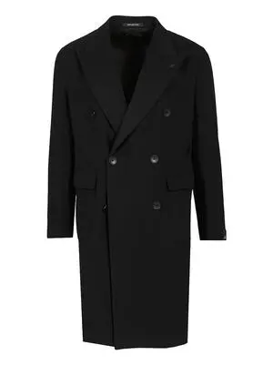 Tagliatore London Double-breasted Wool And Cashmere Coat - Black