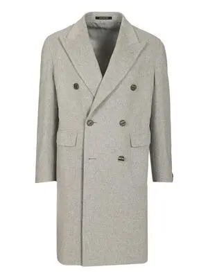 Tagliatore London Double-breasted Wool And Cashmere Coat - Gray