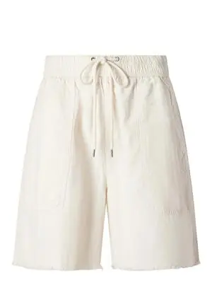 JAMES PERSE Lyocell, Linen And Cotton-blend High-rise Utility Shorts - Neutrals
