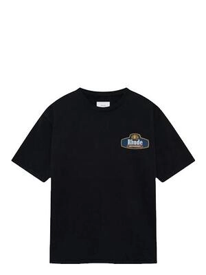 Rhude Safari Crest Vintage Tee Shirt - Black/red/blue