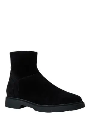 Aquatalia Hermione Suede Zip Up Bootie - Black Suede