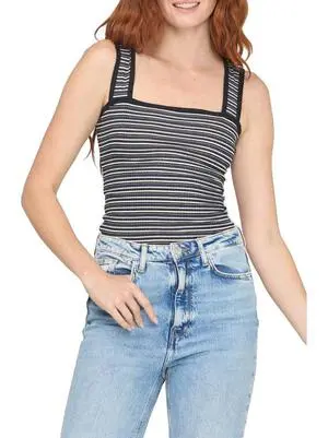 PROJECT SOCIAL T Bianca Striped Rib Tank - Blue Combo