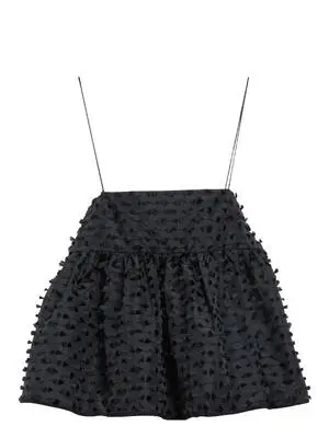 Cecilie Bahnsen Babette Embroidered Jacquard Camisole Top - Black