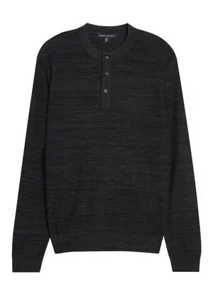 Robert Barakett Aranda Merino Wool Henley Sweater - Black
