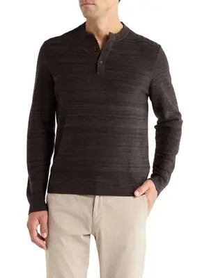 Robert Barakett Aranda Merino Wool Henley Sweater - Espresso