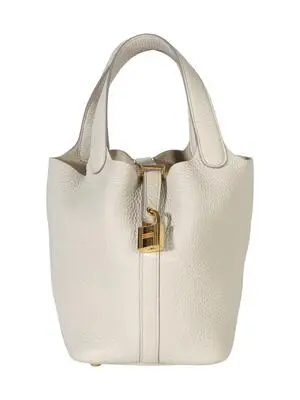 HERMÈS Craie Clemence Picotin Lock 18 GHW