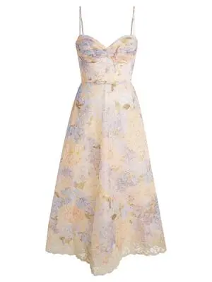 Zimmermann Valiant Tucked Midi Dress - Blue