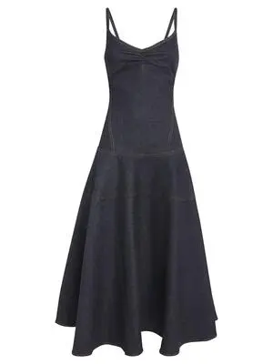 Jacquemus Pina Denim Midi Dress - Navy
