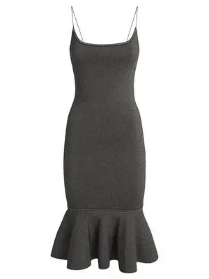 Jacquemus Pina Knit Midi Dress - Beige