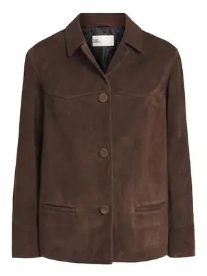 Tory Burch Suede Button-up Jacket - Brown