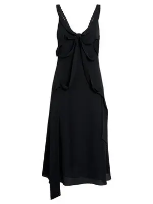 Acne Studios Silk Bow-detail Midi Dress - Black