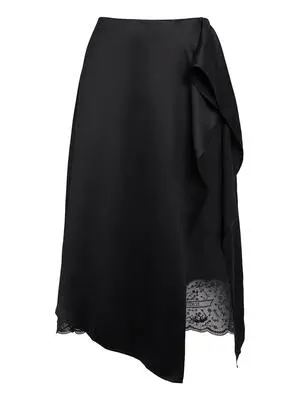 Acne Studios Satin Layered Midi Skirt - Black