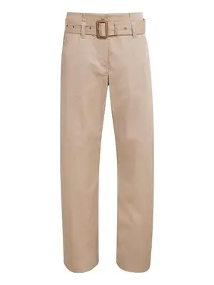 Acne Studios Cotton Belted Trousers - Beige
