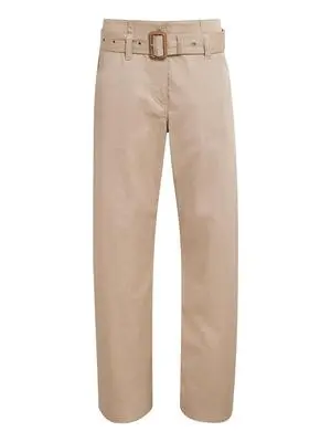 Acne Studios Cotton Belted Trousers - Beige