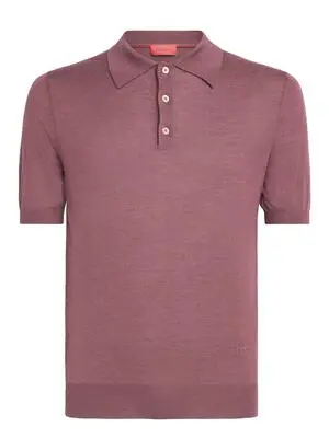 Isaia Cashmere-silk Polo Shirt - Pink