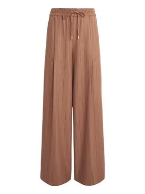 L'Agence Connie Pinstripe Wide-leg Trousers - Brown