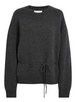 ST. AGNI Merino Wool Belted Sweater - Black