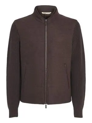 MAURIZIO BALDASSARI Stretch-cashmere Hybrid Jacket - Brown