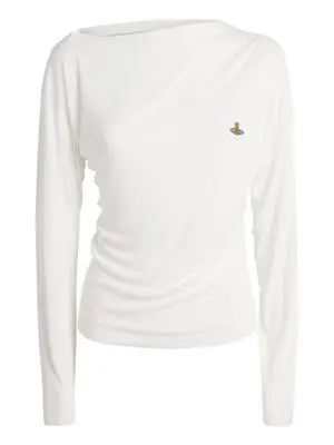 VIVIENNE WESTWOOD Asymmetric Hebo Long Sleeve T-shirt - White