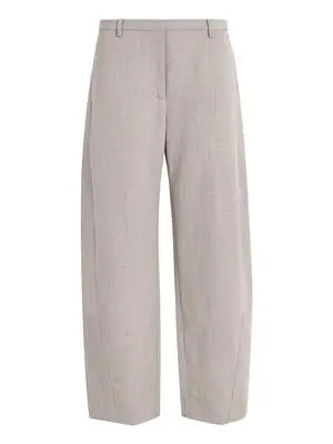 ST. AGNI Wool-blend Fine Band Balloon Trousers - Beige