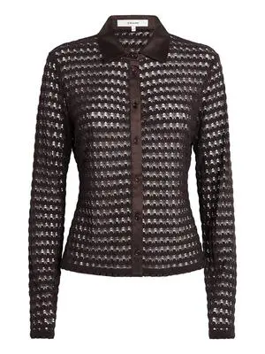FRAME Frame Satin-Collar Bubble-Stitch Shirt