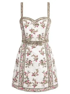 Alice + Olivia Embellished Katia Mini Dress - Ivory