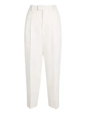 WITH NOTHING UNDERNEATH Linen Cristy Barrel Trousers - Ivory