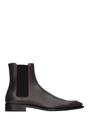 Saint Laurent Leather Chelsea Boots - Brown