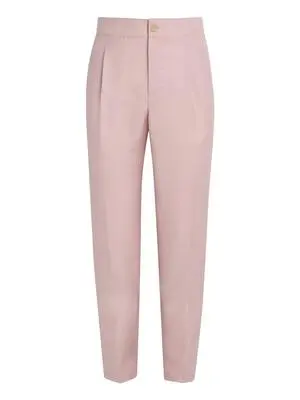 Isaia Wool-mohair-silk Comfort Trousers - Pink