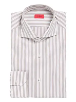 Isaia Cotton Stripe Shirt - Beige