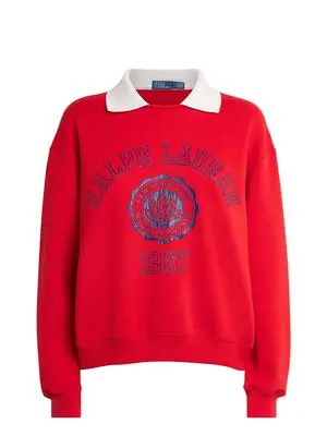 Polo Ralph Lauren Crest Collared Sweatshirt - Red