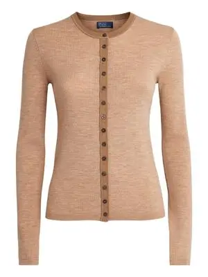 Polo Ralph Lauren Wool Ribbed Cardigan - Neutral