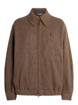 Polo Ralph Lauren Wool Herringbone Zip-up Bomber Jacket - Brown