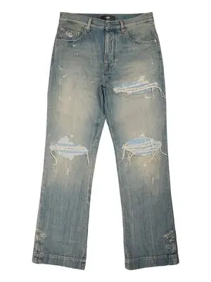 Amiri Ripped Repair Mx1 Straight Jeans - Blue