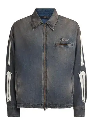 Amiri Lea Bones Denim Jacket - Grey