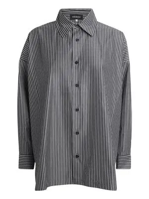 Eskandar Striped Cotton Shirt - Grey
