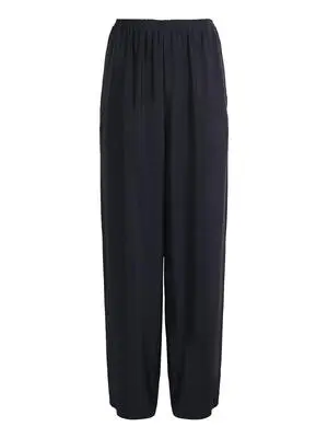 Eskandar Silk Flared Trousers - Black