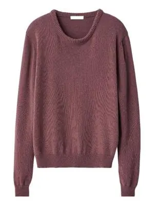 LEMAIRE Crew-neck Sweater In Alpaca Wool Blend - Lavender