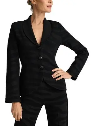 St. John Zebra Metallic Jacket - Black Metallic
